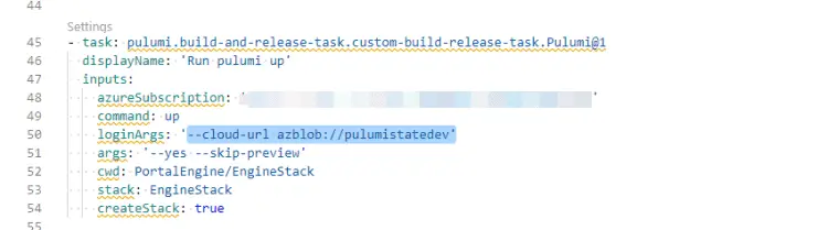 Pulumi Task On Azure Devops Fails With Error Azureblobopenbucket Accountname Is Required